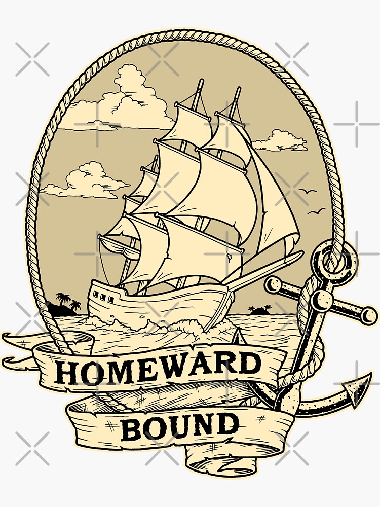 "Homeward Bound Sailing Ship" Sticker for Sale by Salvador-Gnarly ...