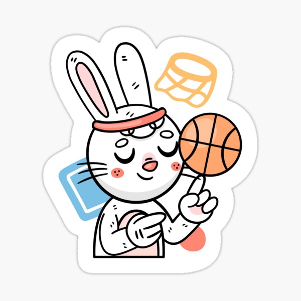 "Ronnie The Bunny Basketball" Sticker for Sale by SAarcado | Redbubble