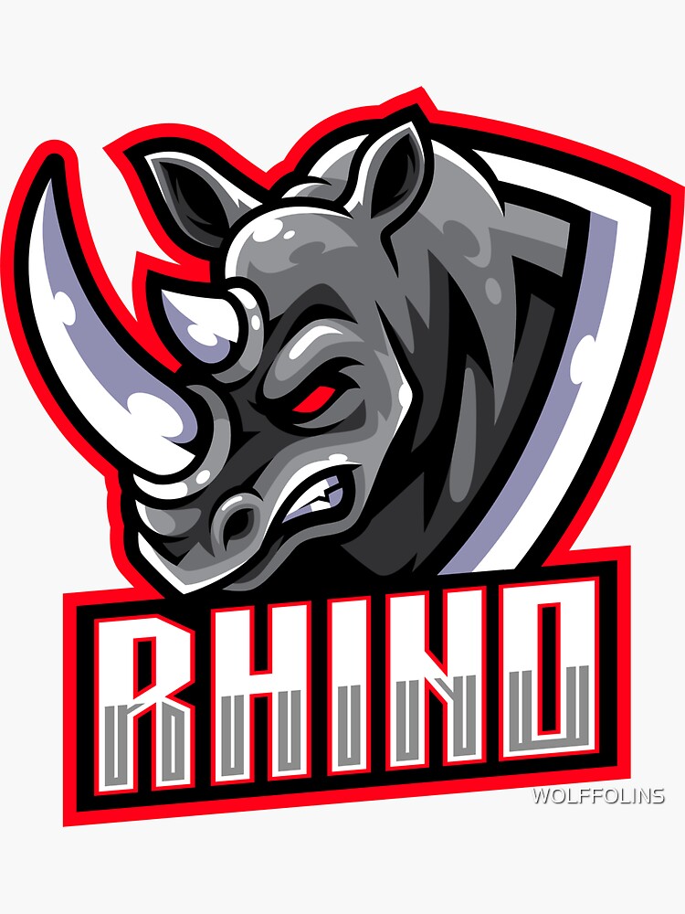 "Rhino Sports" Sticker for Sale by WOLFFOLINS | Redbubble