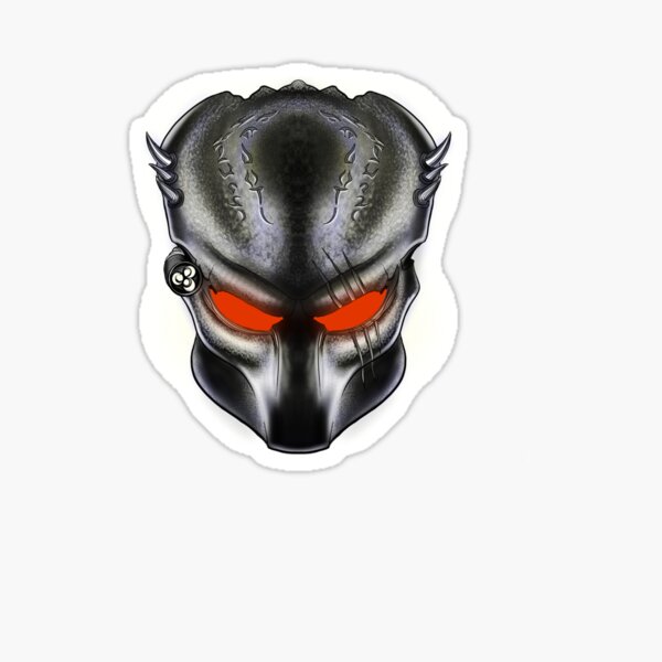 "Predator Mask" Sticker for Sale by RobCanDraw | Redbubble