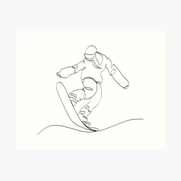 One Line Skiing Art Prints for Sale | Redbubble