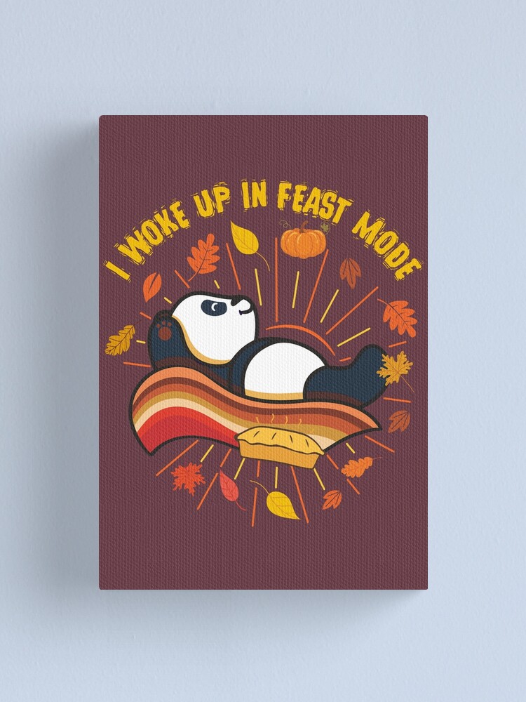 "Cute and Funny Panda on Autumn Rainbow Happy Thanksgiving I WOKE UP IN ...