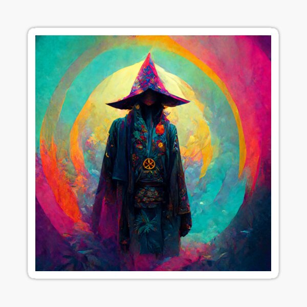 "Magical Psychedelic Wizard" Sticker for Sale by KasparBakken | Redbubble