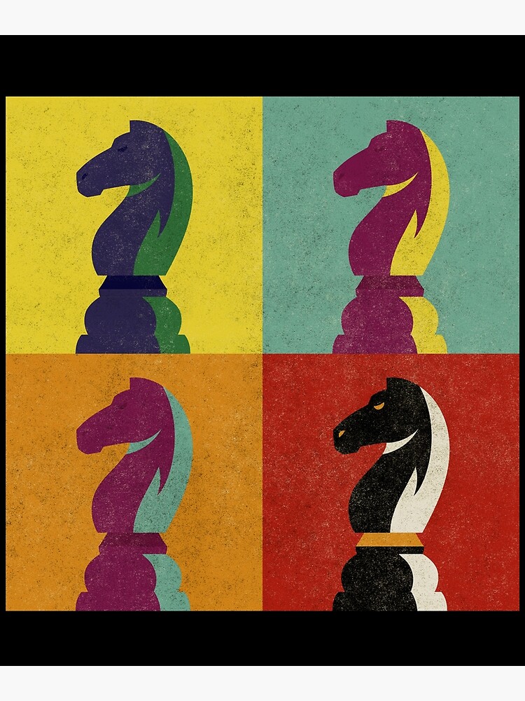 "Chess Board Game Lover Piece Knight Checkmate Pop Art Style" Poster ...