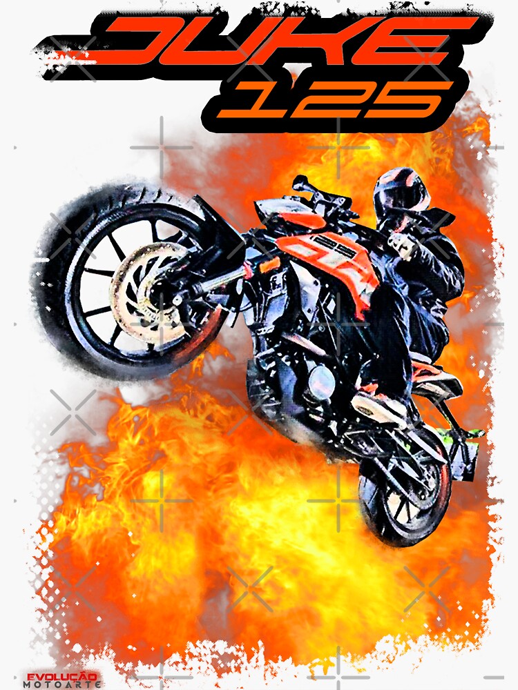 "KTM Duke 125 Superduke Fire" Sticker for Sale by Evomotoarte | Redbubble