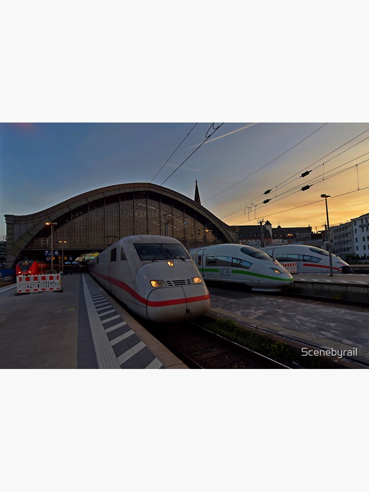 "An ICE High Speed train line up at Cologne HBF station, Germany ...