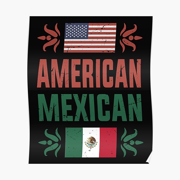 Póster «Camisas mitad mexicanas y mitad americanas Bandera de México y ... Póster «Camisas mitad mexicanas y mitad americanas Bandera de México y ...