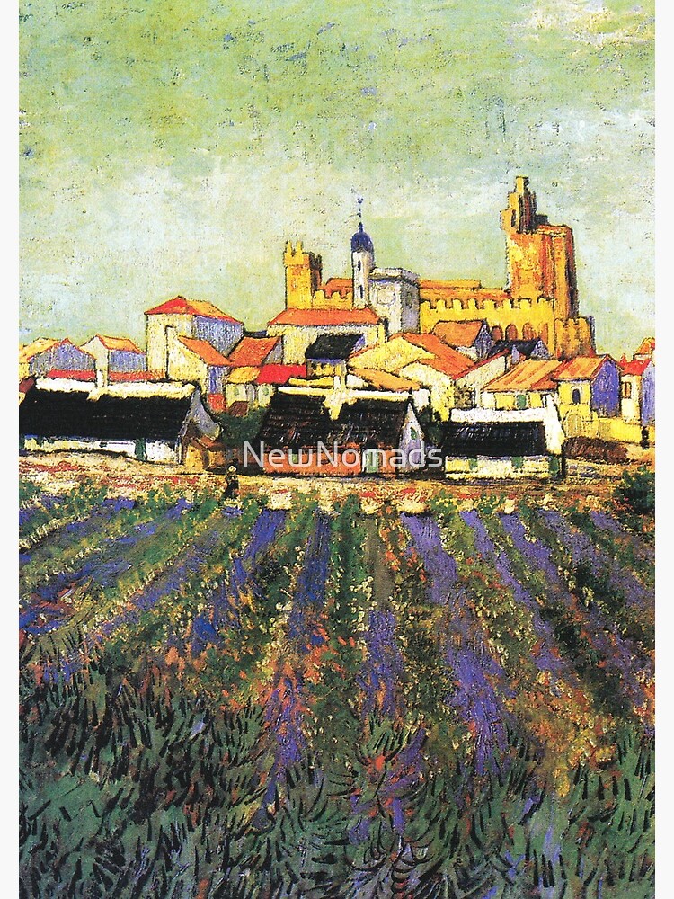 "Van Gogh - View of Saintes-Maries - lavender fields" Spiral Notebook ...