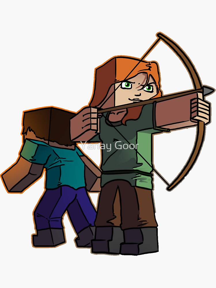"Minecraft Cave Explorers Steve & Alex" Sticker for Sale by ...