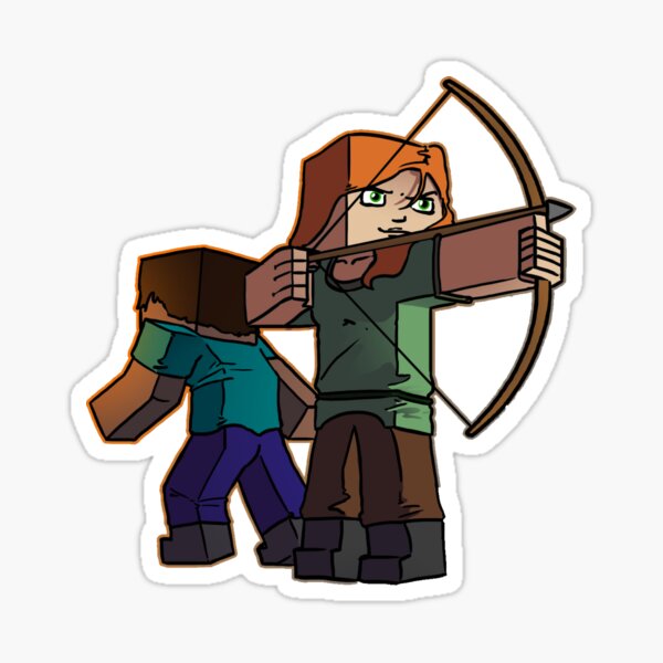 "Minecraft Cave Explorers Steve & Alex" Sticker for Sale by ...