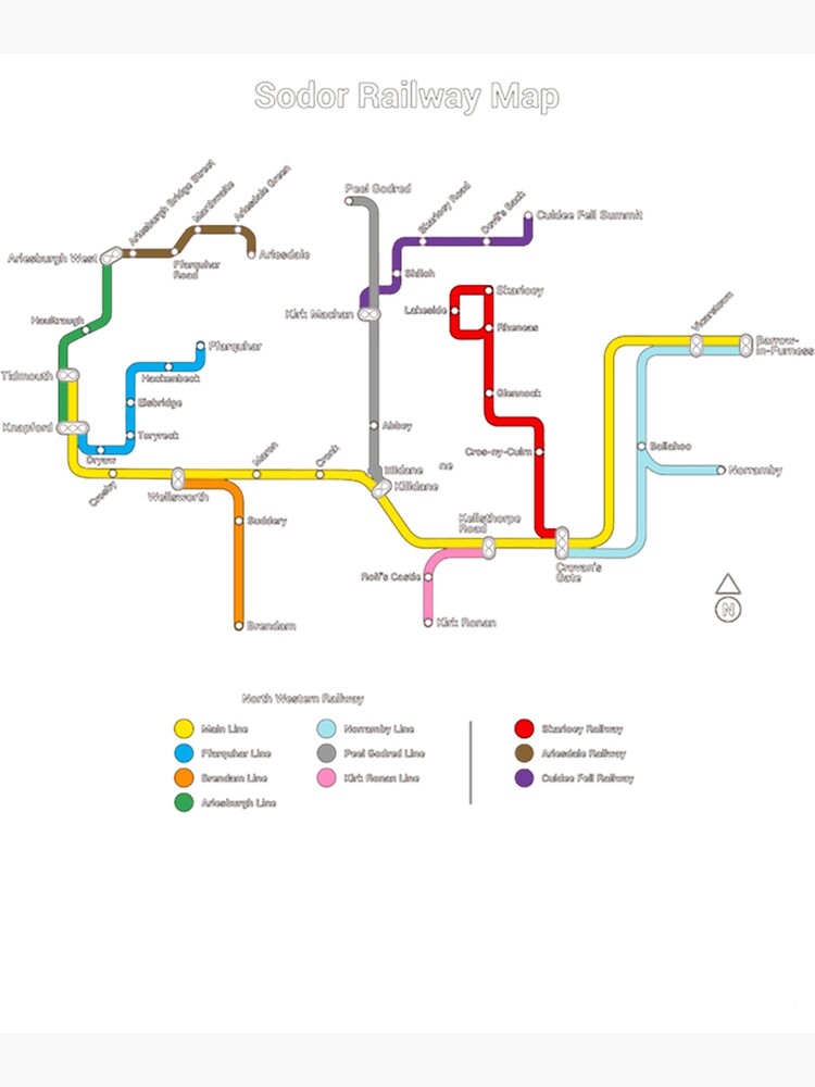 "Sodor Railway Map - TTC Style, Dark " Poster for Sale by KazuNomura ...