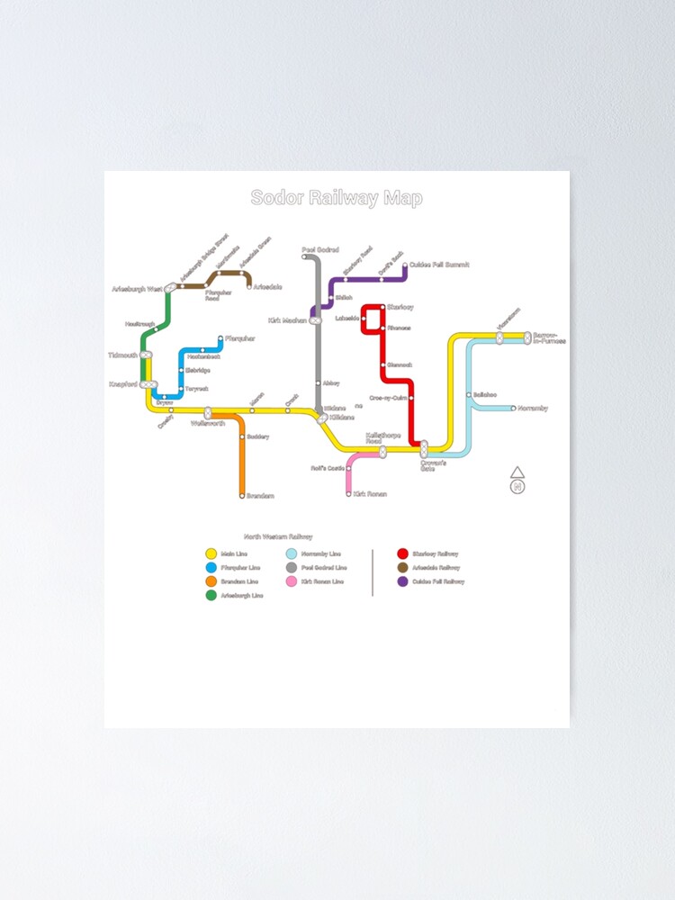 "Sodor Railway Map - TTC Style, Dark " Poster for Sale by KazuNomura ...