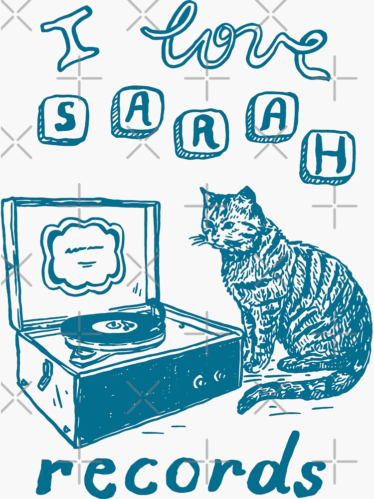 "i love sarah records" Sticker for Sale by navissaaa | Redbubble