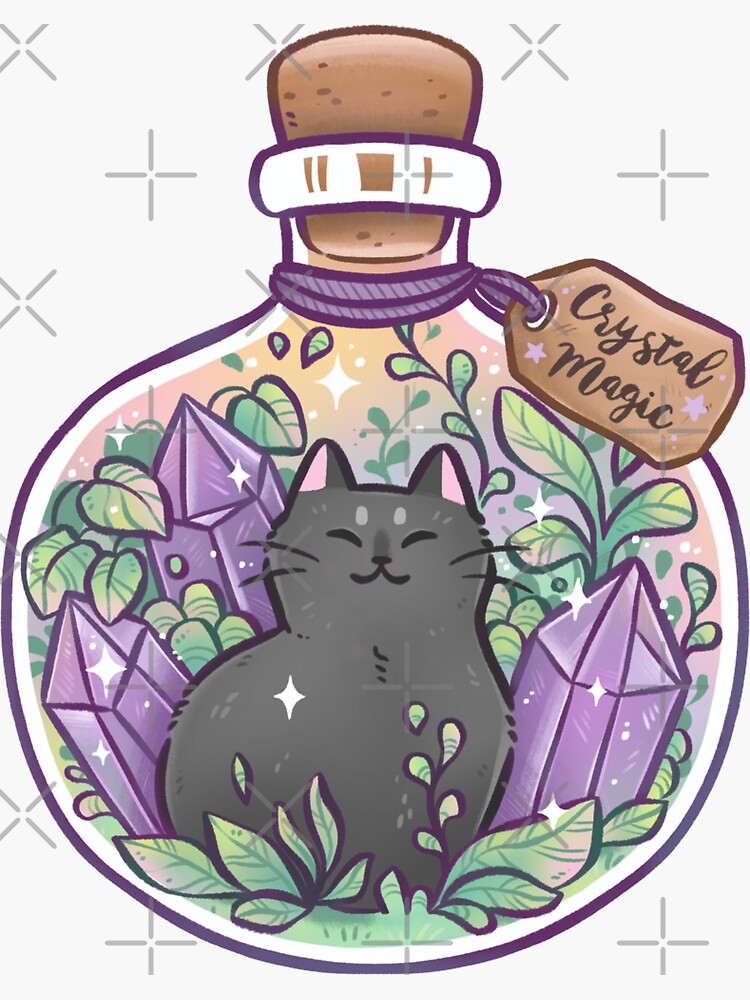 "Crystal Magic Bottle Pale Purple" Sticker for Sale by kattvalk | Redbubble
