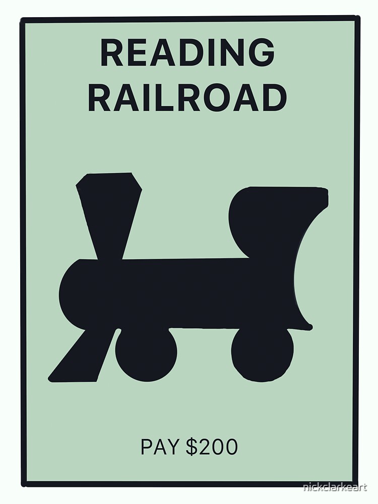 "Reading Railroad" Sticker for Sale by nickclarkeart | Redbubble