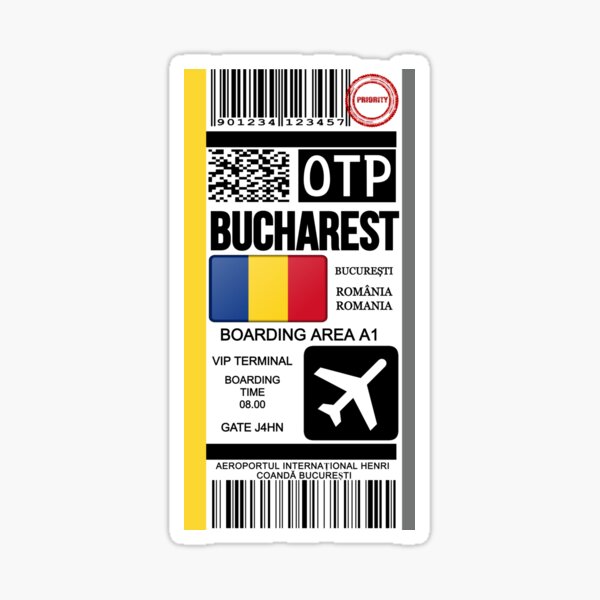 "Bucharest Romania travel ticket" Sticker for Sale by JDWalkerco ...