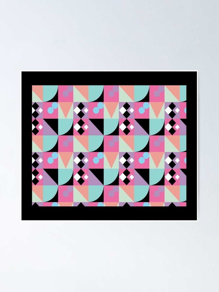 "Colorful Geometric Patch Work" Poster for Sale by Goldenyildiz | Redbubble