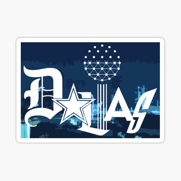 "Dallas Logo Design (With Background- Blue)" Sticker for Sale by ...