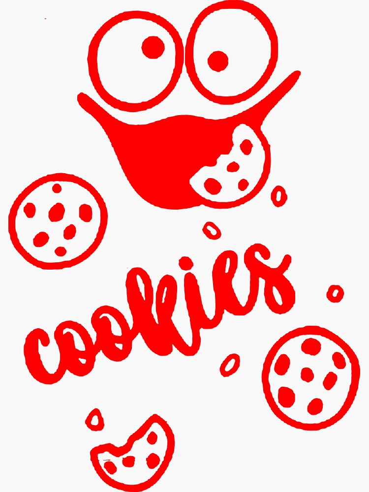 "Cool Cookie Monster (Red)" Sticker for Sale by Summer-Winter | Redbubble