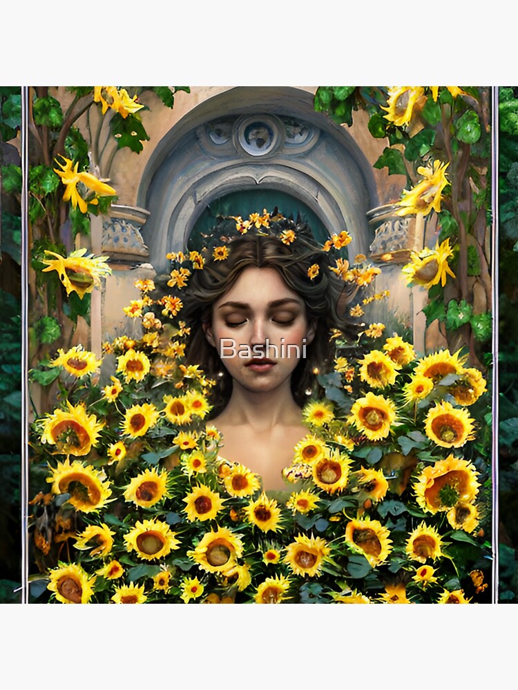 "Little sunflower" Sticker for Sale by Bashini | Redbubble