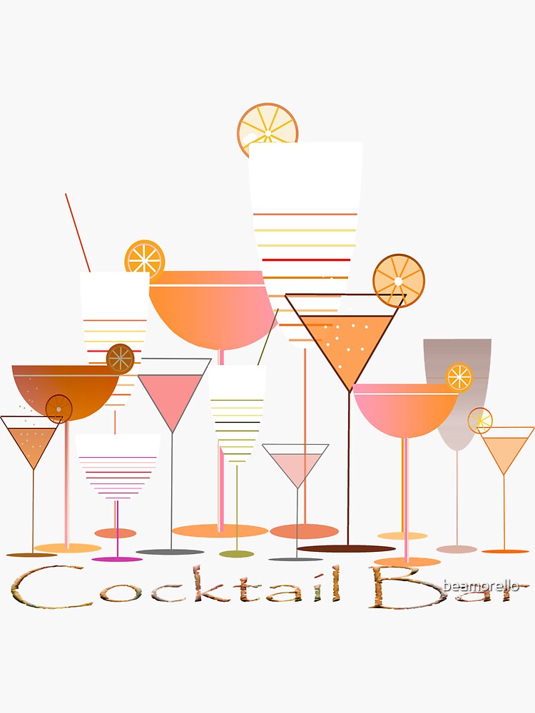 "Cocktail bar" Sticker for Sale by beamorello | Redbubble