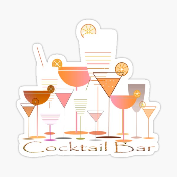 "Cocktail bar" Sticker for Sale by beamorello | Redbubble