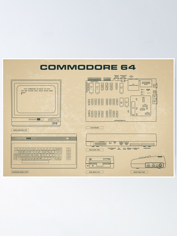 "Commodore 64 (Parchment Version)" Poster for Sale by BGALAXY | Redbubble