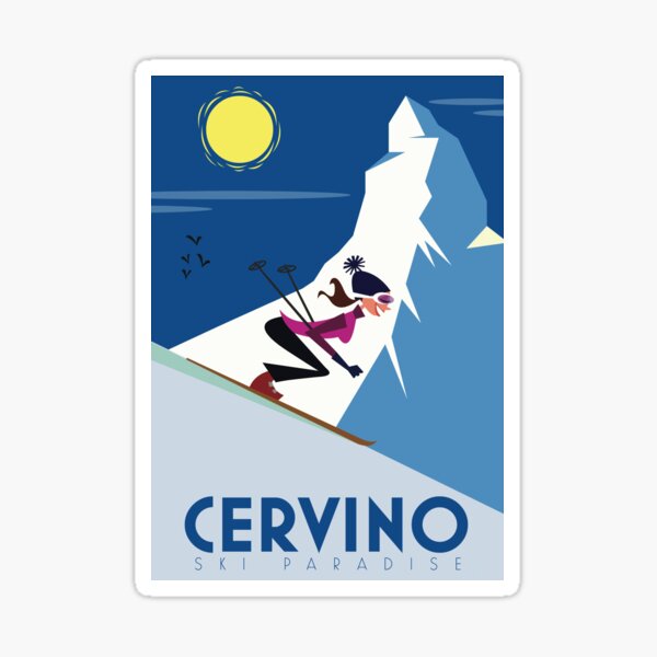 "Cervino ski poster" Sticker for Sale by GAGodel | Redbubble