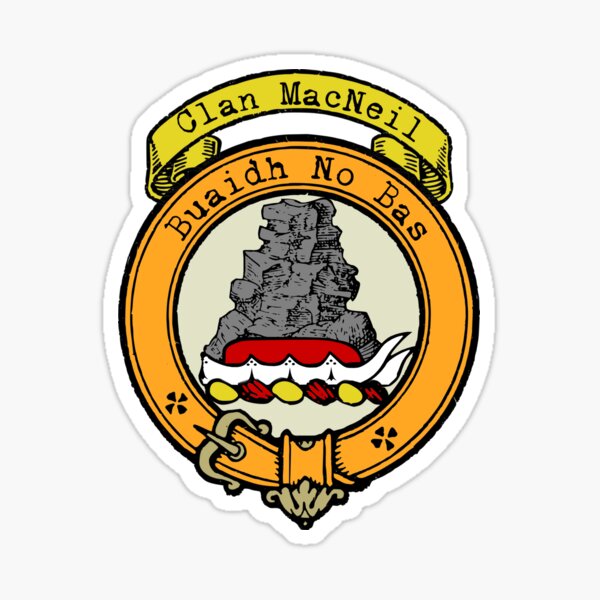 "MacNeil Clan Surname crest" Sticker for Sale by BagTown Clans | Redbubble