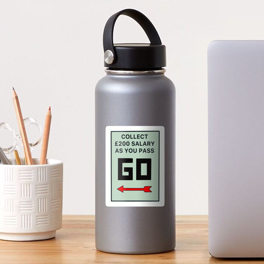 "Pass Go" Sticker for Sale by nickclarkeart | Redbubble
