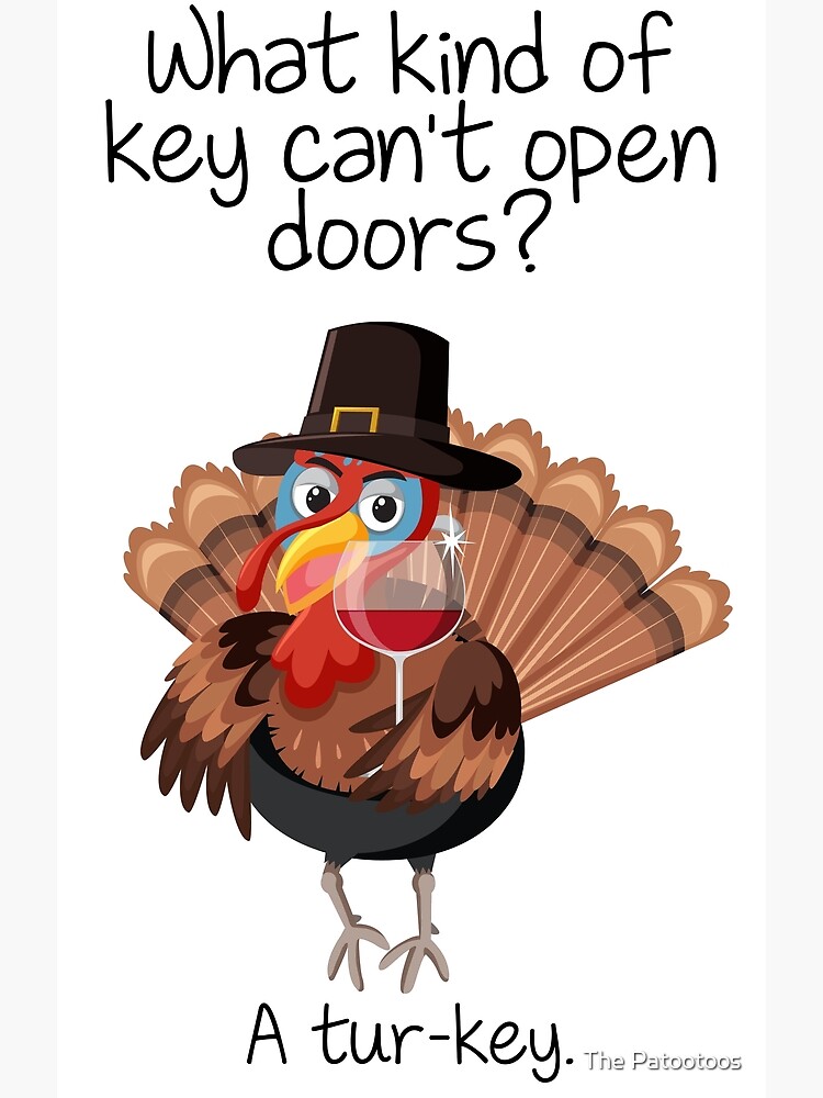 "Turkey Jokes - Thanksgiving funny holiday humor puns" Art Print for ...