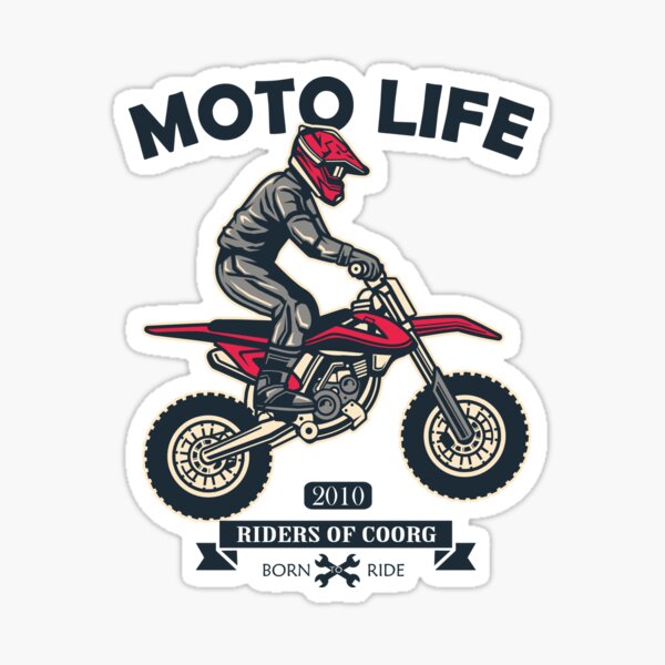 "Moto Life Biker Design" Sticker for Sale by Scott-Deere | Redbubble