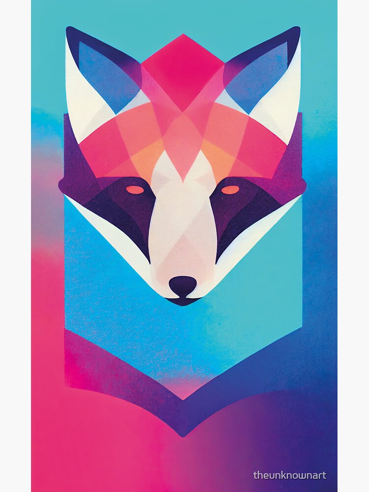 "Red Fox Abstract - Red Fox #2" Sticker for Sale by theunknownart ...