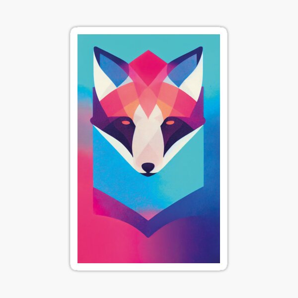 "Red Fox Abstract - Red Fox #2" Sticker for Sale by theunknownart ...