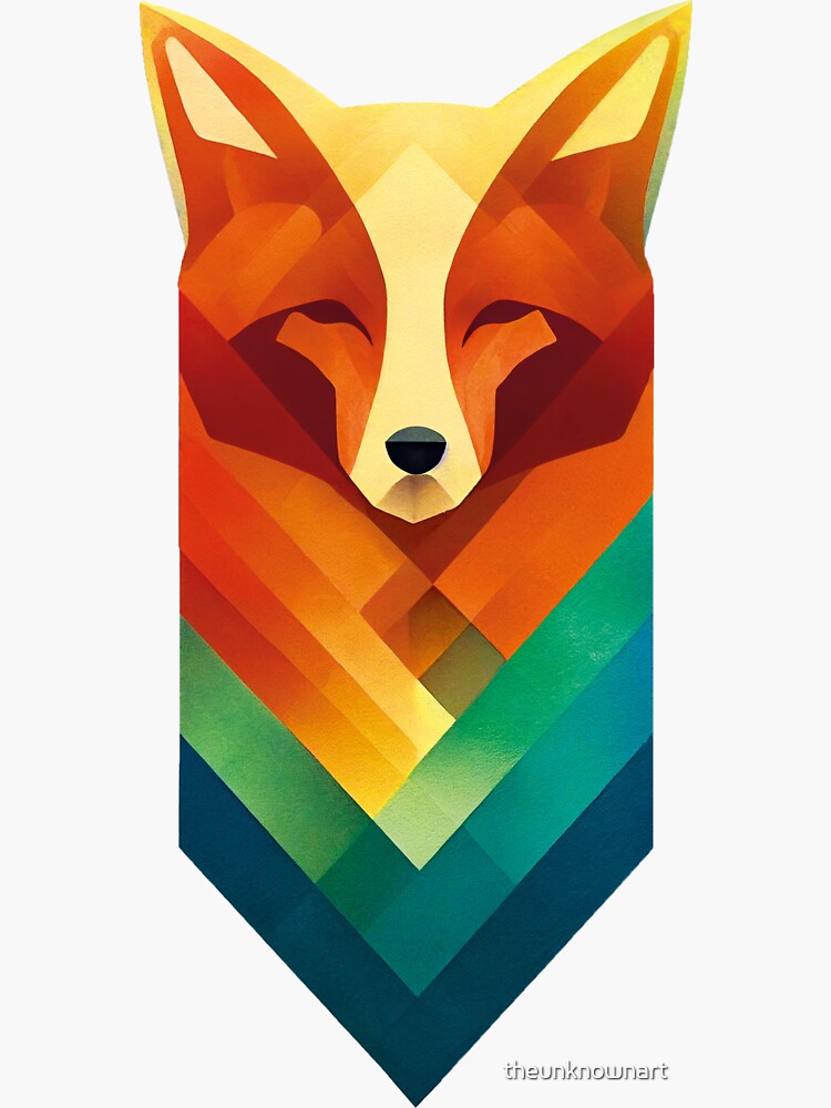 "Red Fox Abstract - Red Fox #4" Sticker for Sale by theunknownart ...