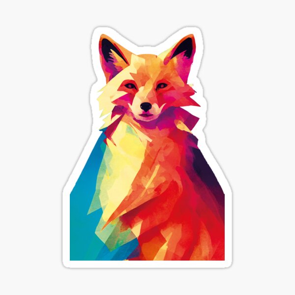 "Red Fox Abstract - Red Fox #5" Sticker for Sale by theunknownart ...