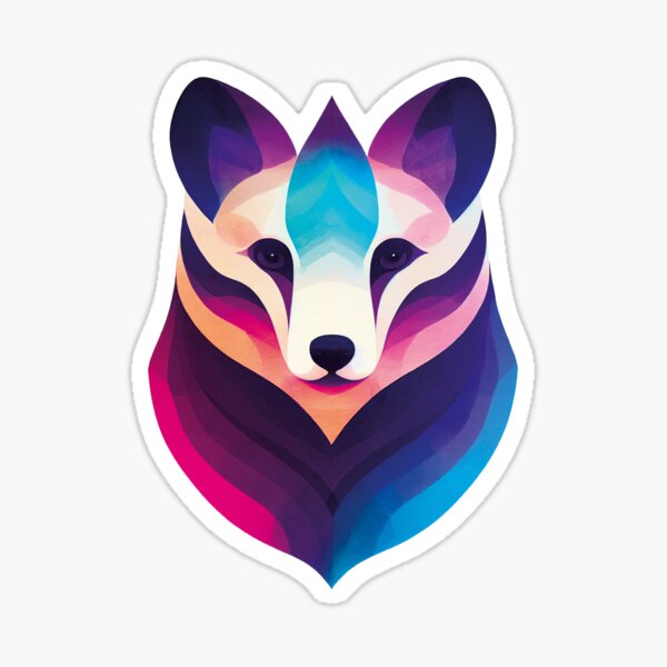 "White Fox Abstract - Arctic Fox #5" Sticker for Sale by theunknownart ...