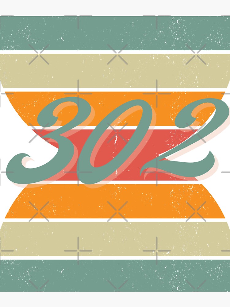 "RETRO 302 Sticker" Sticker for Sale by ZoesAttic | Redbubble