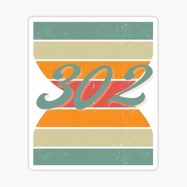 "RETRO 302 Sticker" Sticker for Sale by ZoesAttic | Redbubble