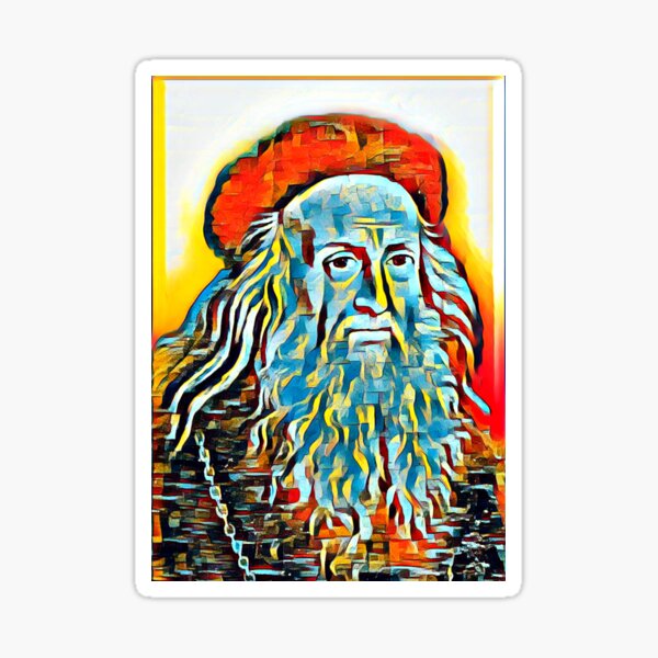 Pegatina «Obra de Leonardo da Vinci | Retrato de Leonardo da Vinci ...