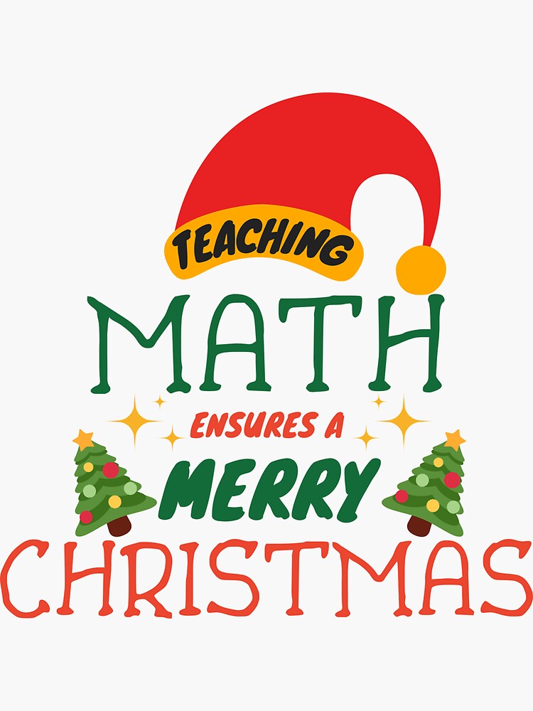 "Math Teacher Santa Christmas Design" Sticker for Sale by ...