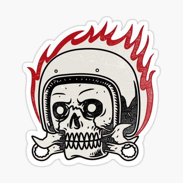 "Skull Biker" Sticker for Sale by Quilimo Studio | Redbubble