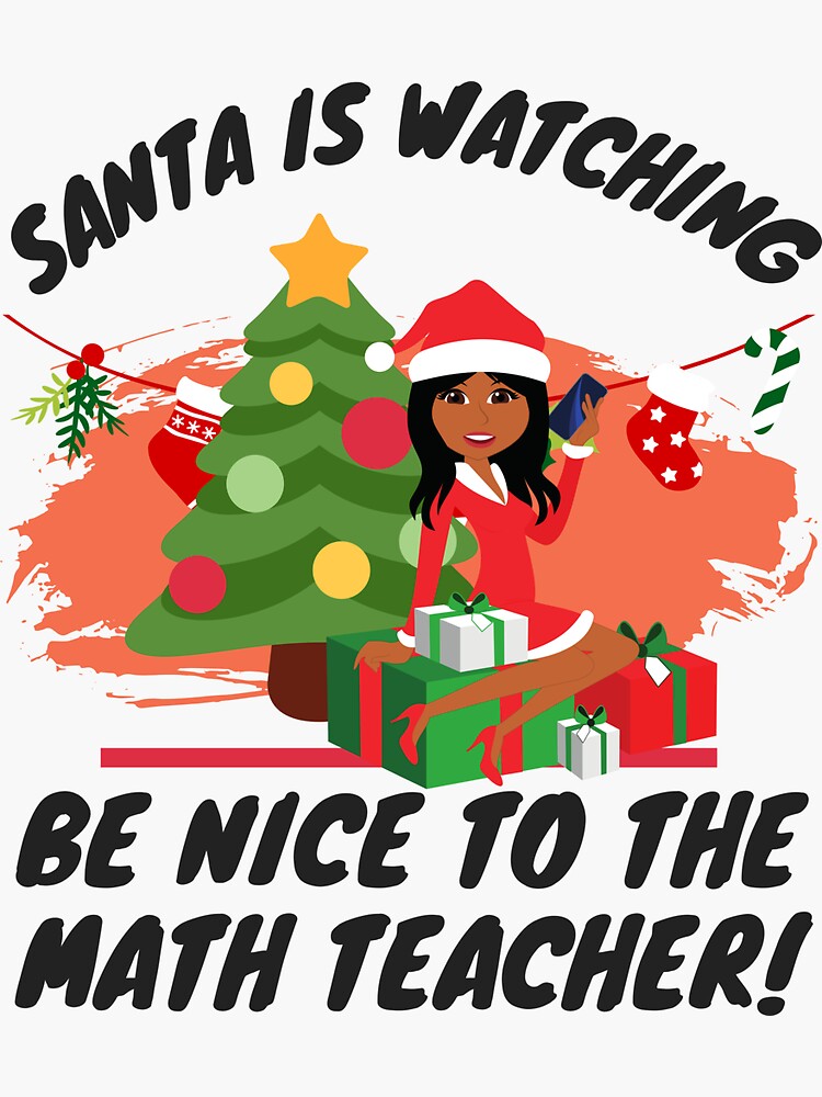 "Christmas Math Teacher Santa Design" Sticker for Sale by ...