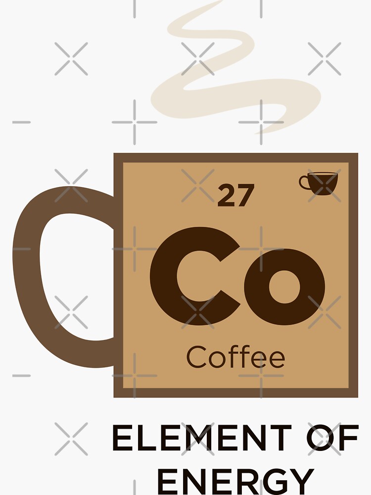 Pegatina «CAFÉ El elemento de la energía Tabla periódica de elementos» de BrianSmith84 | Redbubble