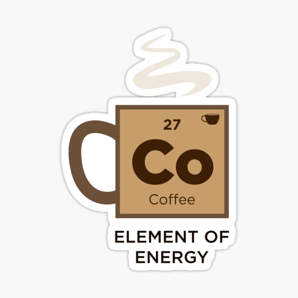 Pegatina «CAFÉ El elemento de la energía Tabla periódica de elementos ...