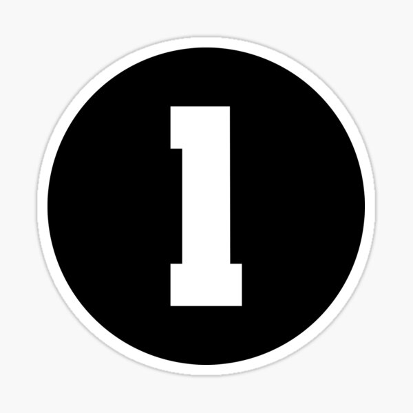 "Number One - 1" Sticker for Sale by SPAZE-Typo | Redbubble