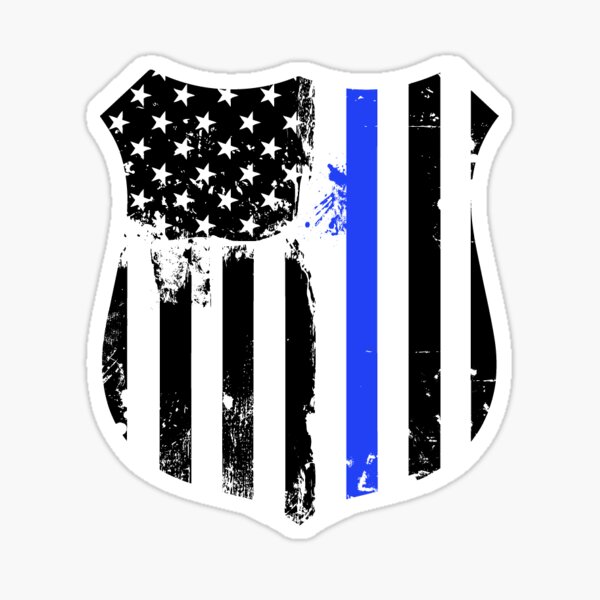 "American Flag Blue Line Badge" Sticker for Sale by AndrewStep | Redbubble