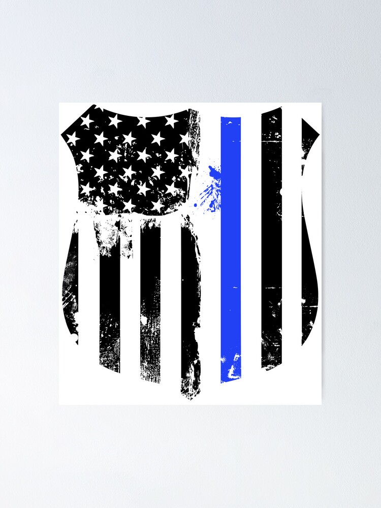 "American Flag Blue Line Badge" Poster for Sale by AndrewStep | Redbubble