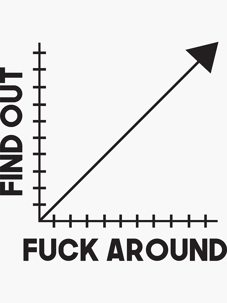 "Funk Around And Find Out Funny Graph Chart Joke Math" Sticker for Sale ...