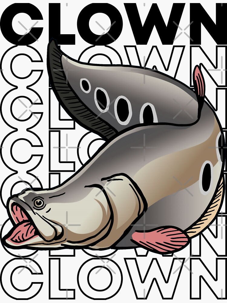 "Clown Knife Fish 80's Style Monster Fish" Sticker for Sale by JRRTs ...